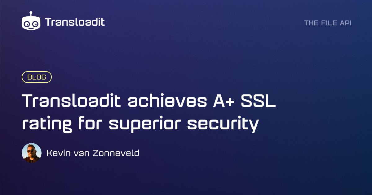 Transloadit achieves A+ SSL rating for superior security | Transloadit