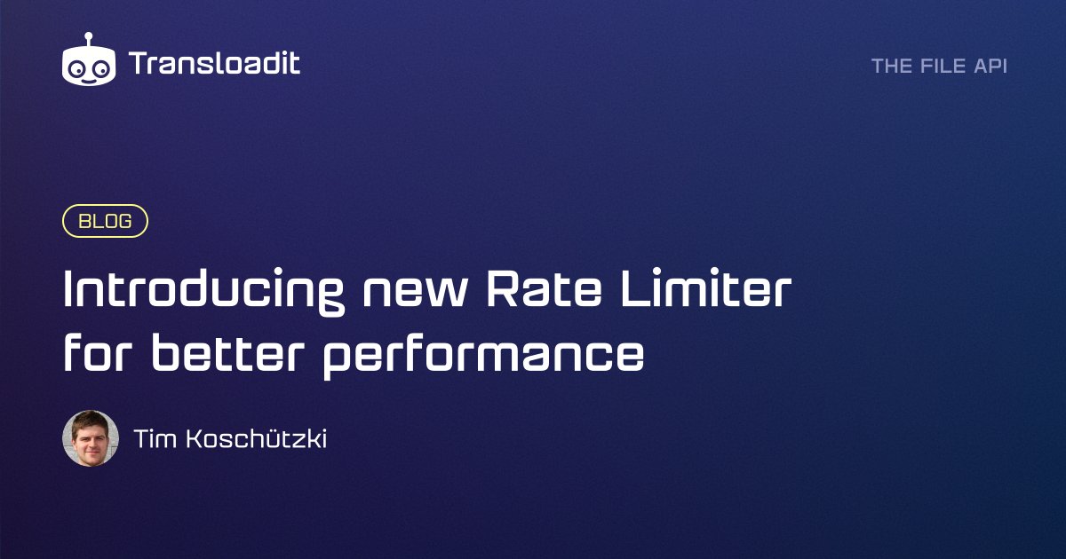 Introducing new Rate Limiter for better performance | Transloadit